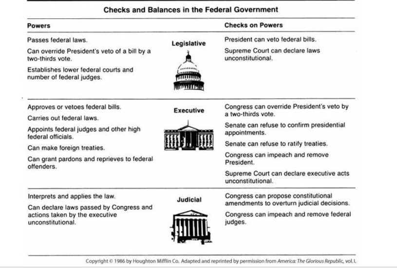 Checks And Balances Chart