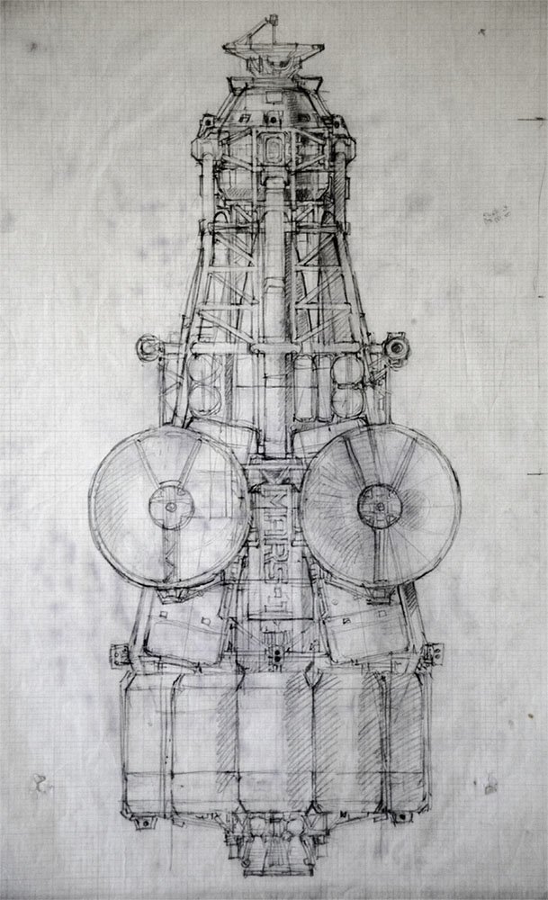 Manned Mars Mission Drawing