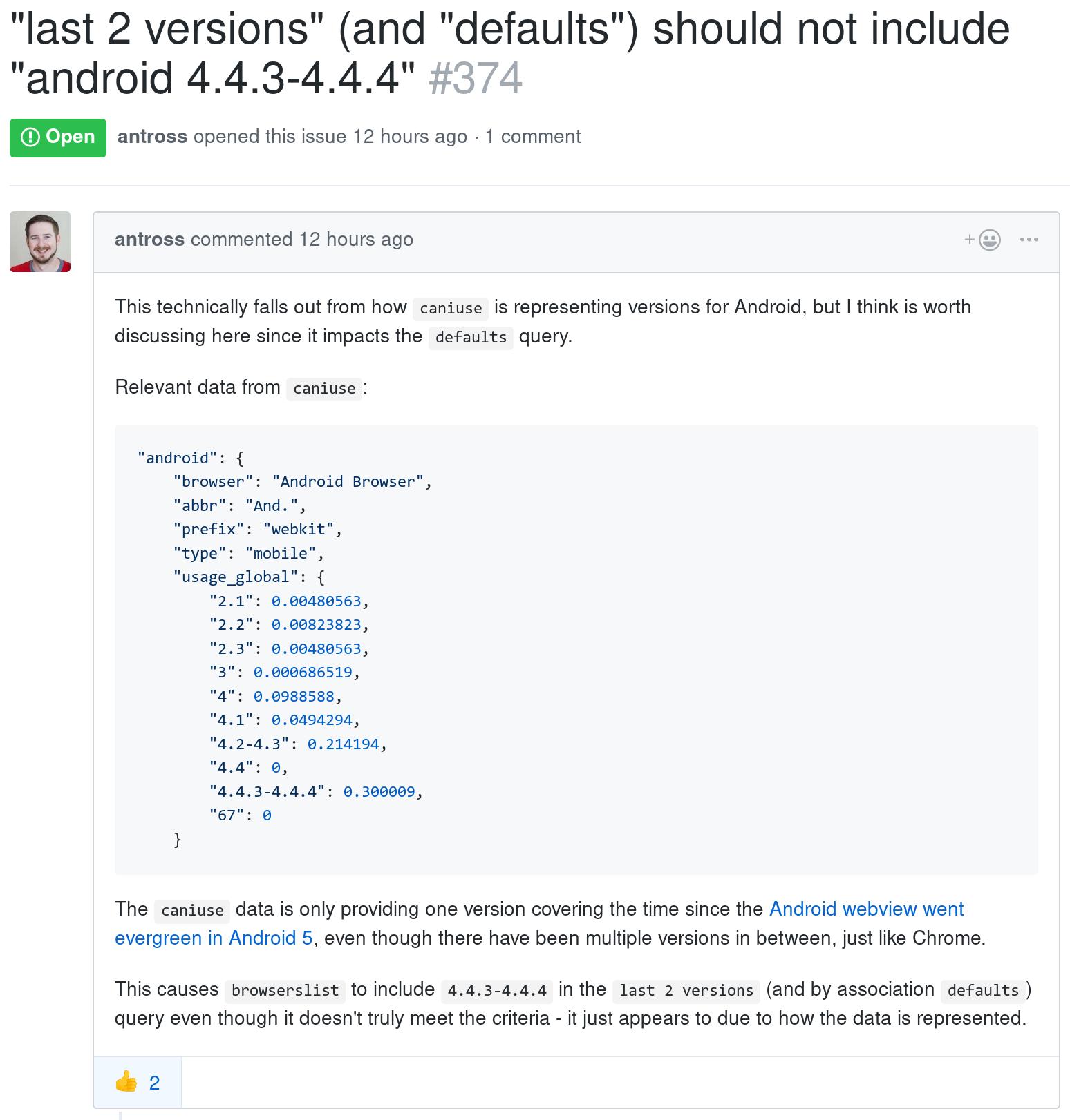 Browserslist on Twitter: "We are planning to remove `android 4.4.3-4.4.4` from `last 2 versions ...