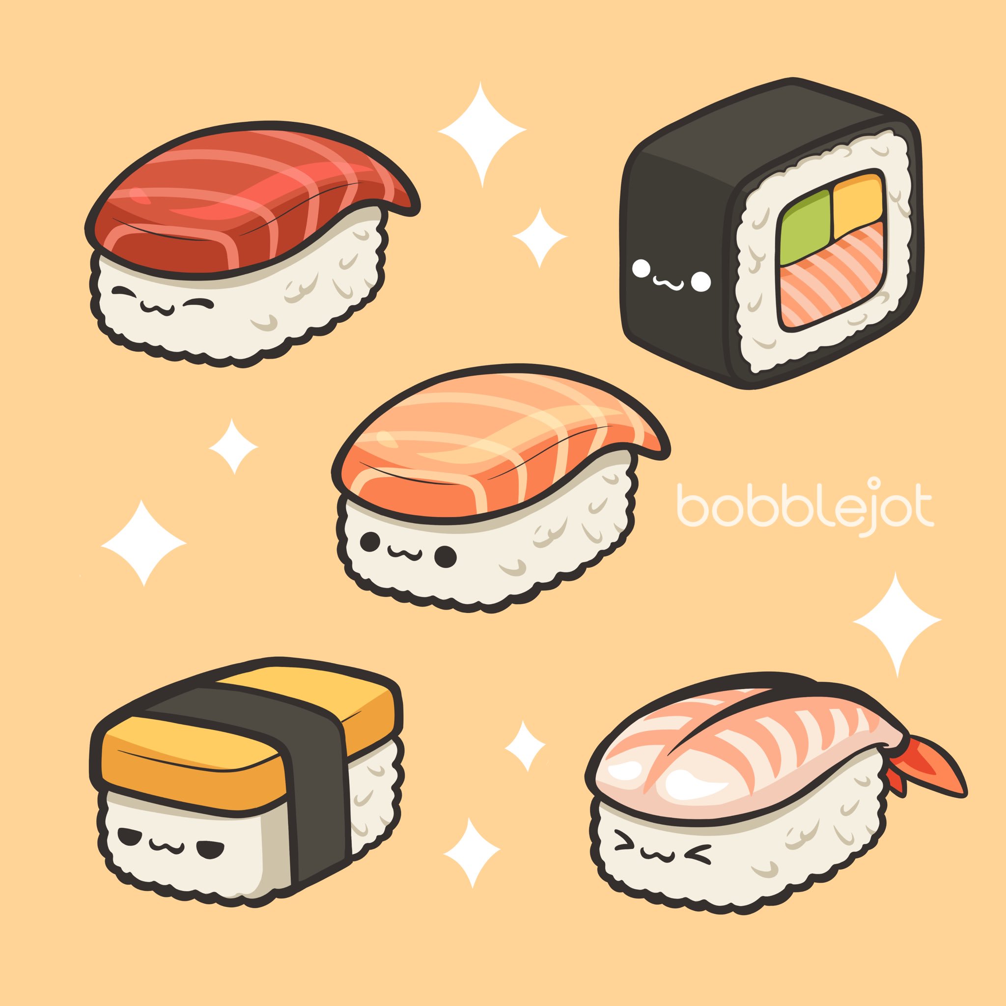 Cute Japanese Food Drawing