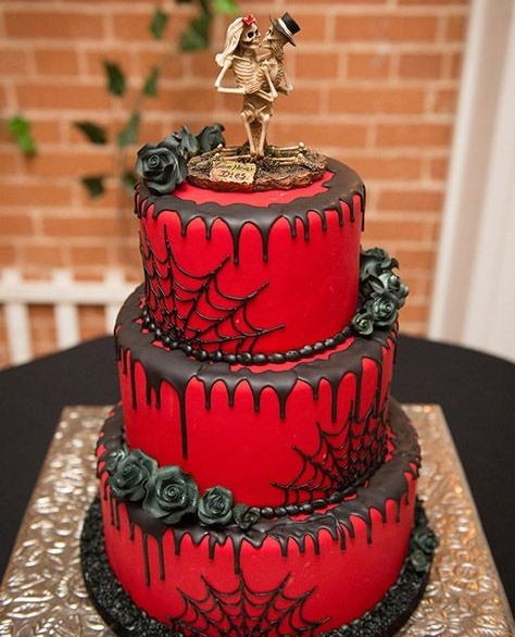 Black And Red Gothic Wedding Cakes
