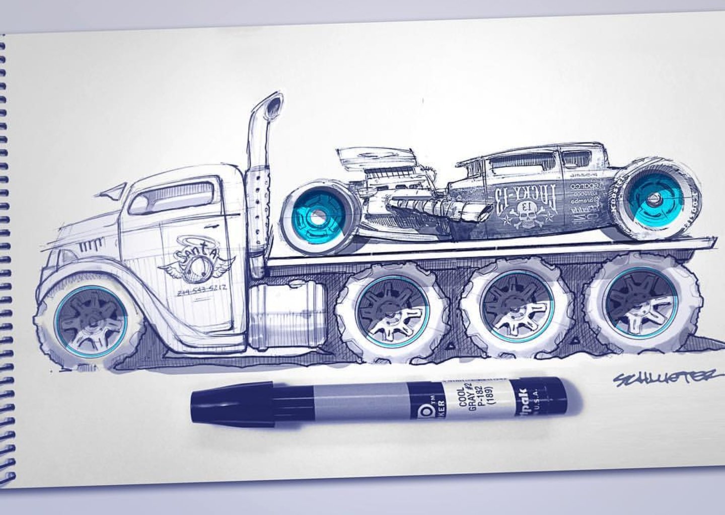 Hot Rod Semi Truck Drawings