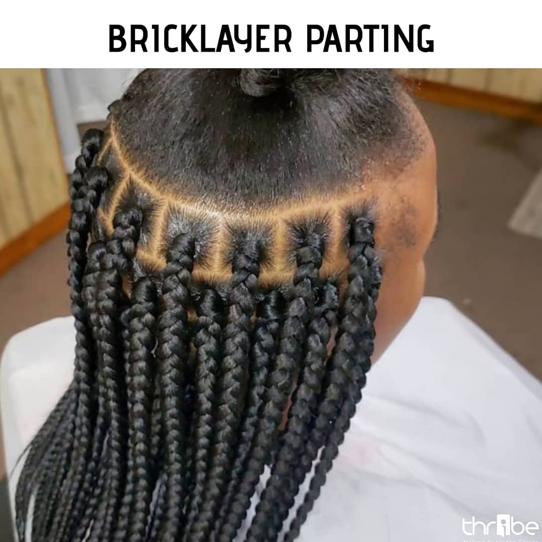 Thribe App on Twitter: "What type of parting do you like for your box braids; Bricklayer ...