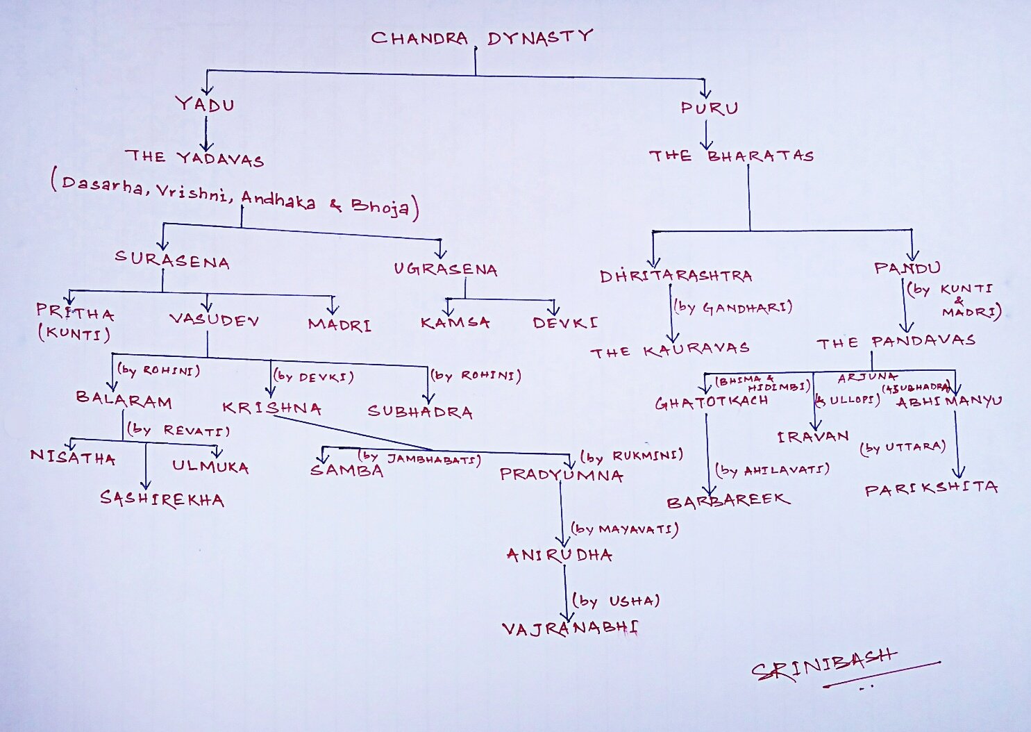 Mahabharata Characters Family Tree