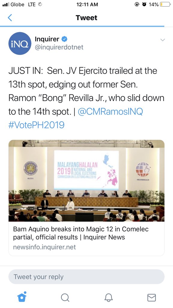 GMA News on Twitter: "As of 11:24 p.m., narito ang PARTIAL, UNOFFICIAL results ng senatorial ...