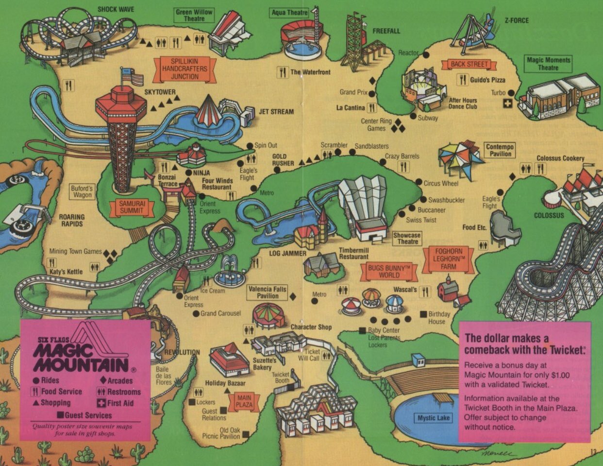 Six Flags Magic Mountain Map 1976