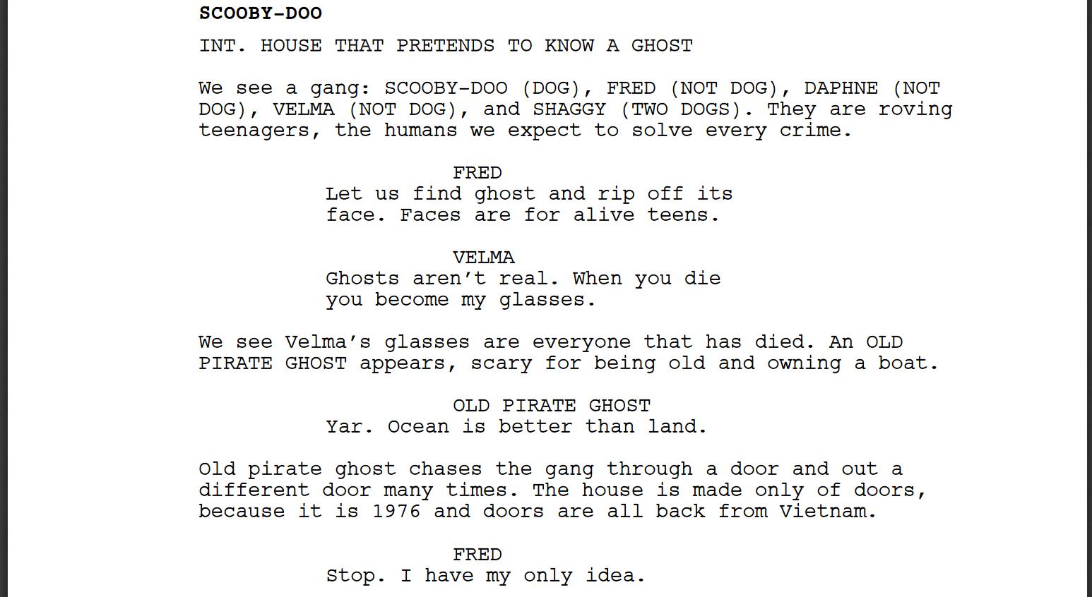 Scooby Doo Script