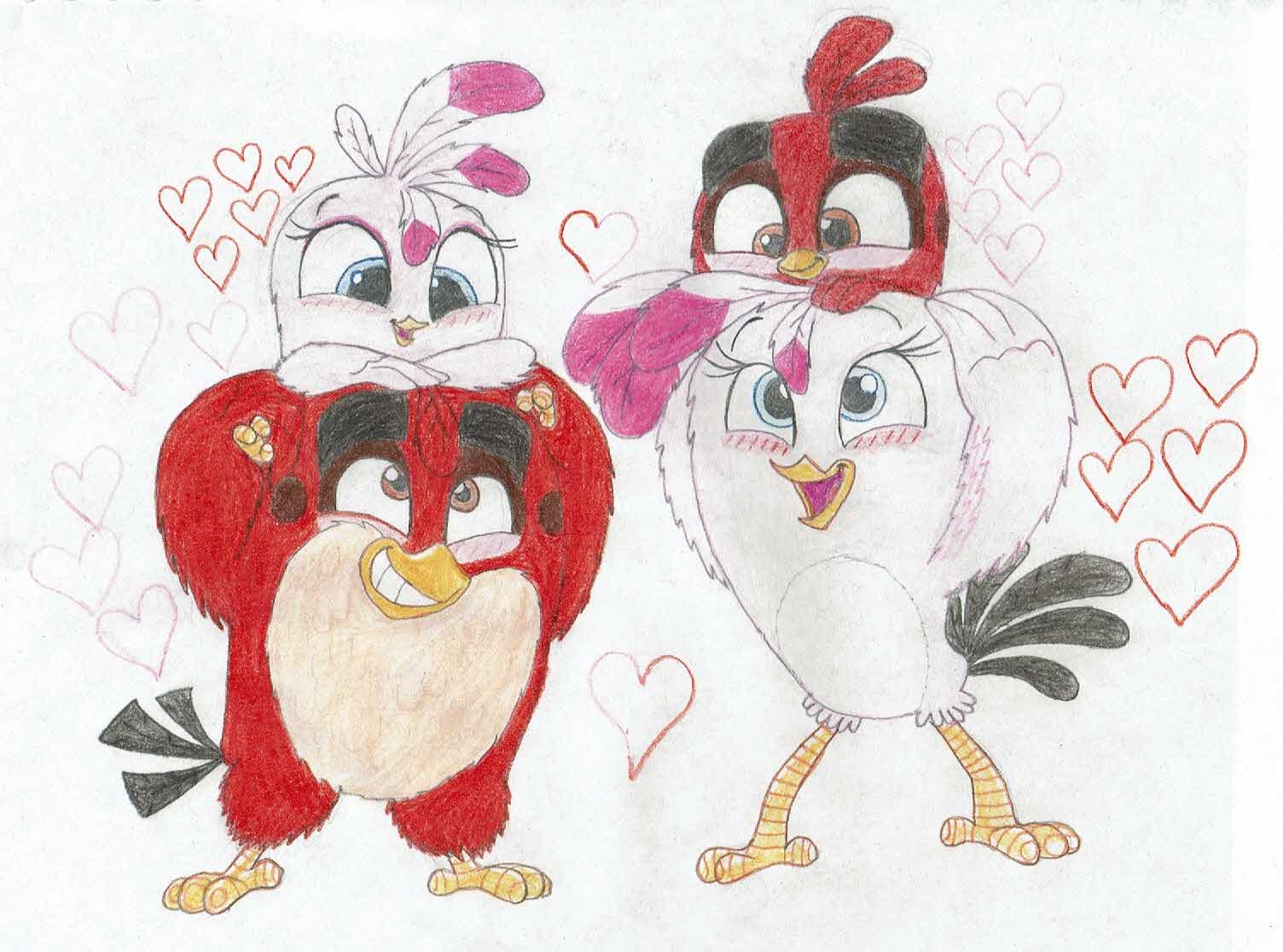 Angry Birds Red And Stella Kiss