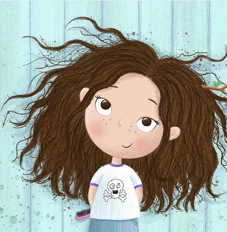 Messy Hair Cartoon Girl