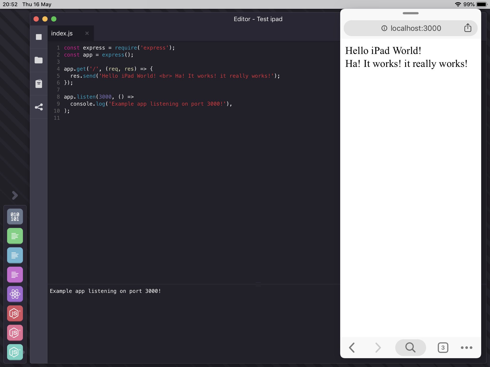 Peter Poliwoda on Twitter: "It’s really happening! A full blown express web server running on ...