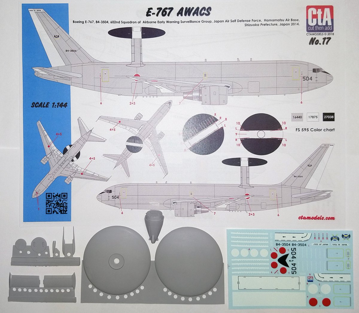 CTA Decals 1/144 BOEING E-767 AWACS JASDF Resin Conversion Kit with ...