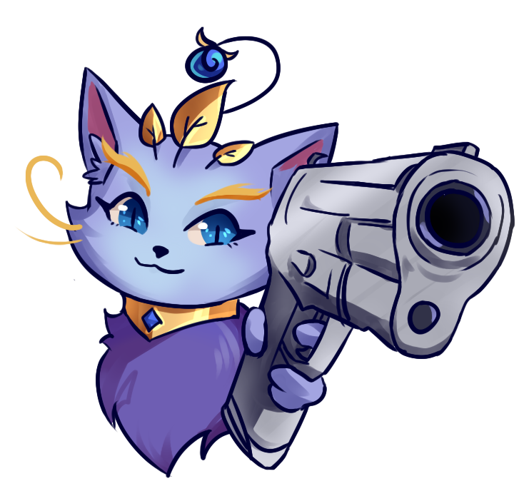 I drew Yuumi with a gun. : r/leagueoflegends