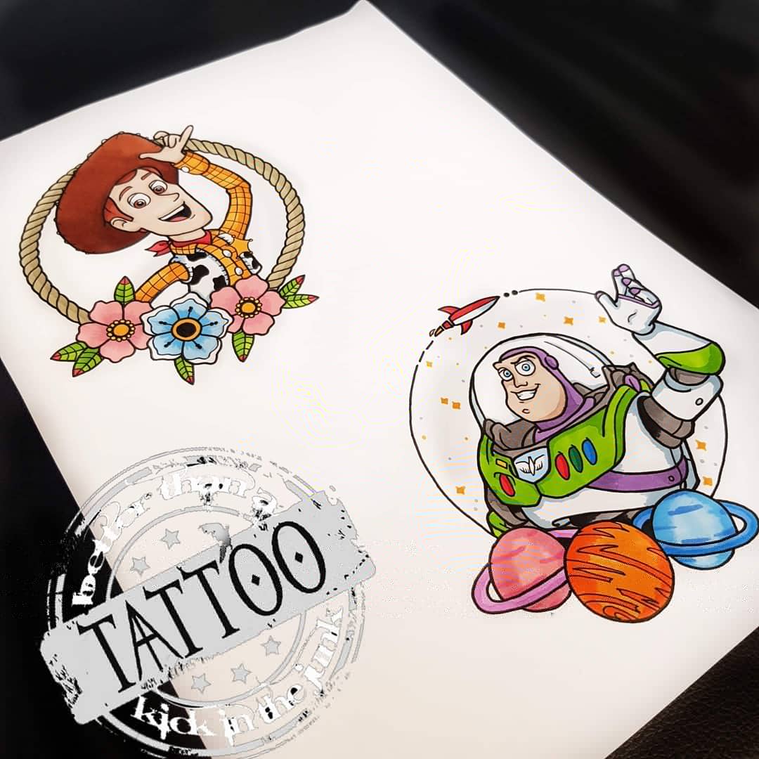 Woody and buzz lightyear tattoo | Orangetattooshop.com
