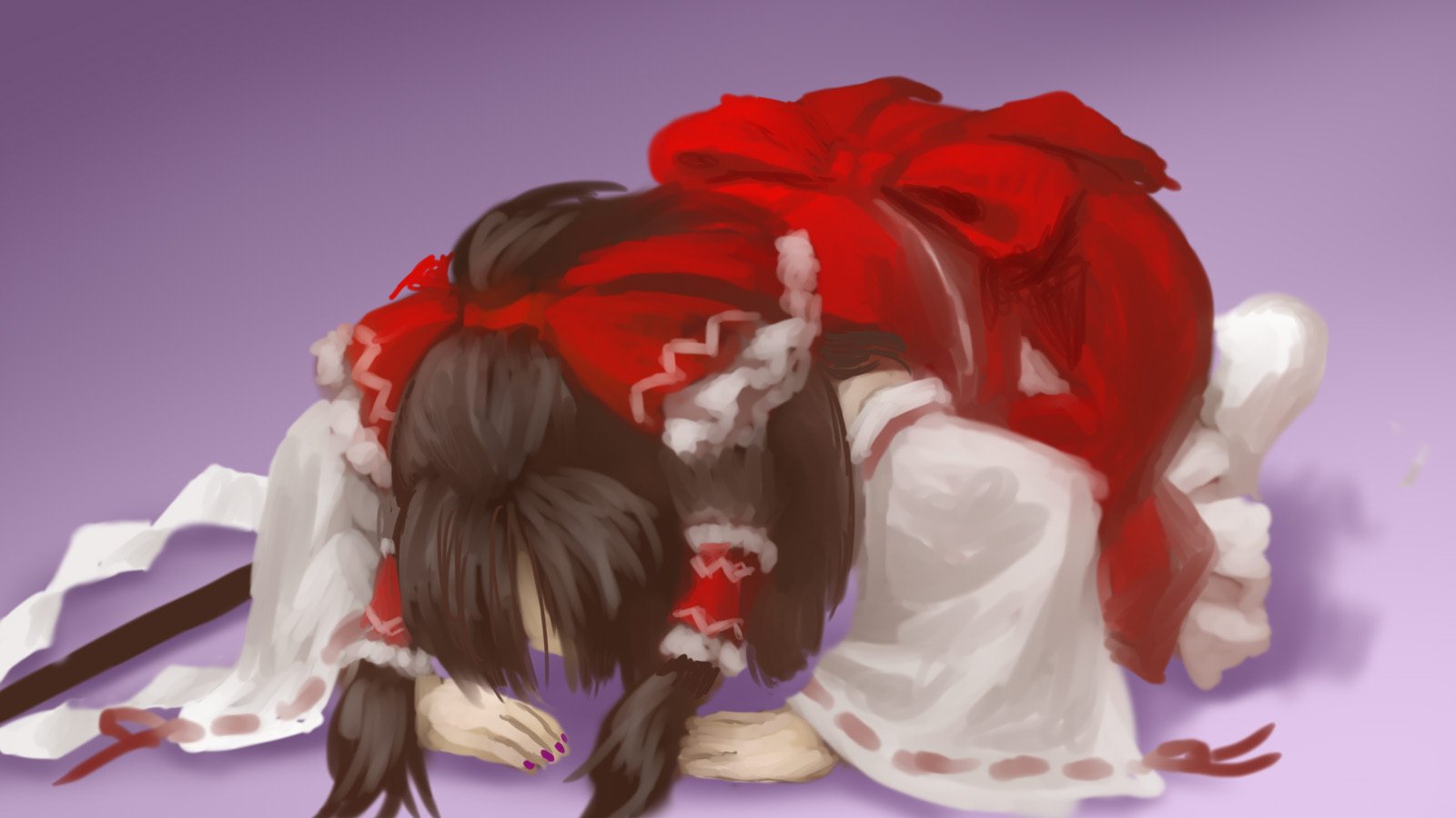 カワハギモドキ on Twitter: "#深夜の真剣お絵描き60分一本勝負 ニコニコ静画のコメに有ったので 「土下座して懇願してる霊夢見たいです」 どういうシチュかは不明ですが・・・…