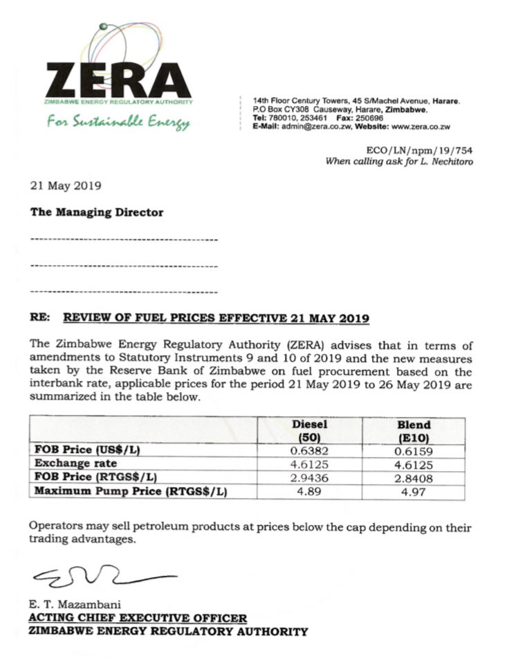 JUST IN: New Official Fuel Prices Announced By ZERA