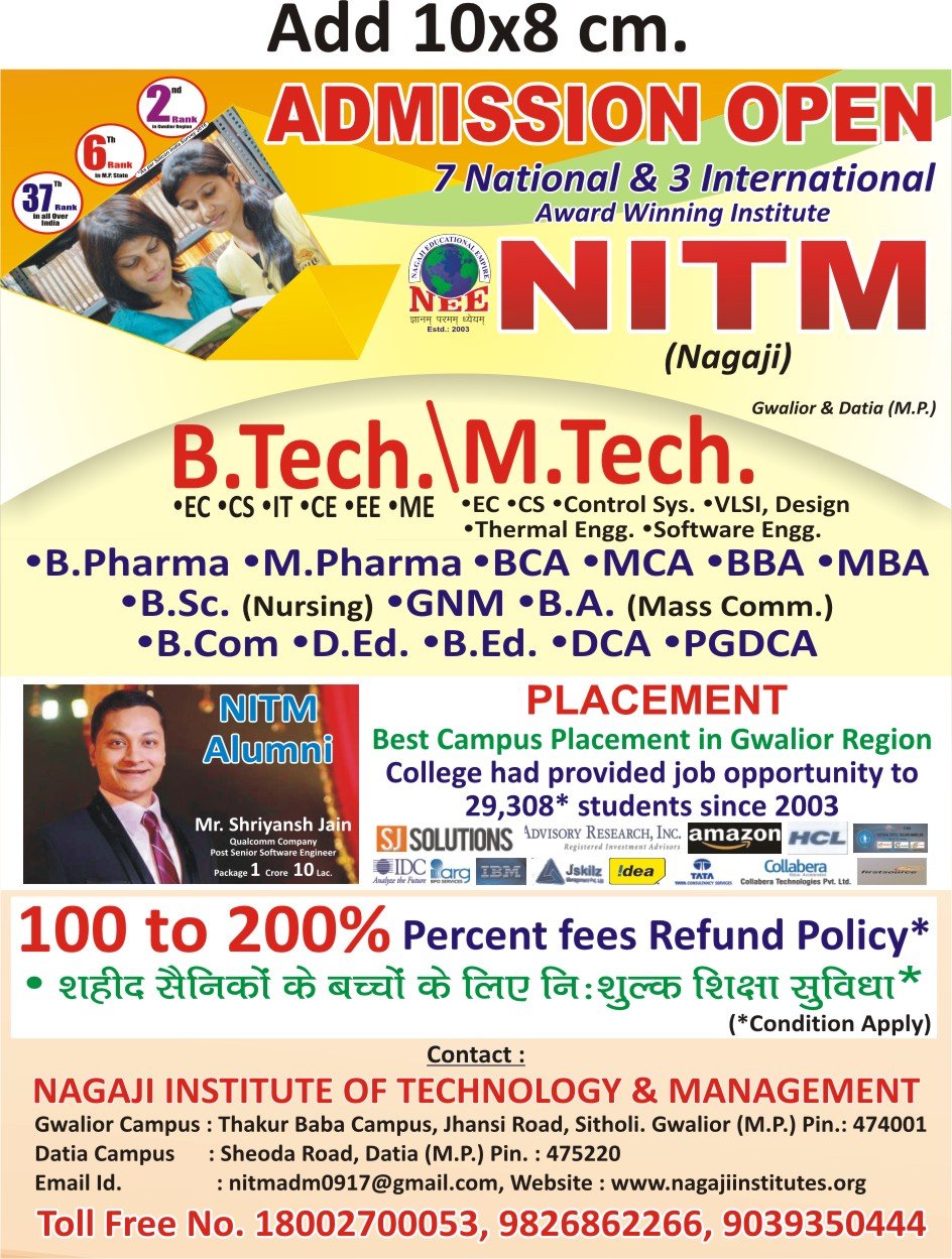 Nitm Gwalior Logo Institute Of Professional Studies Is An Organically