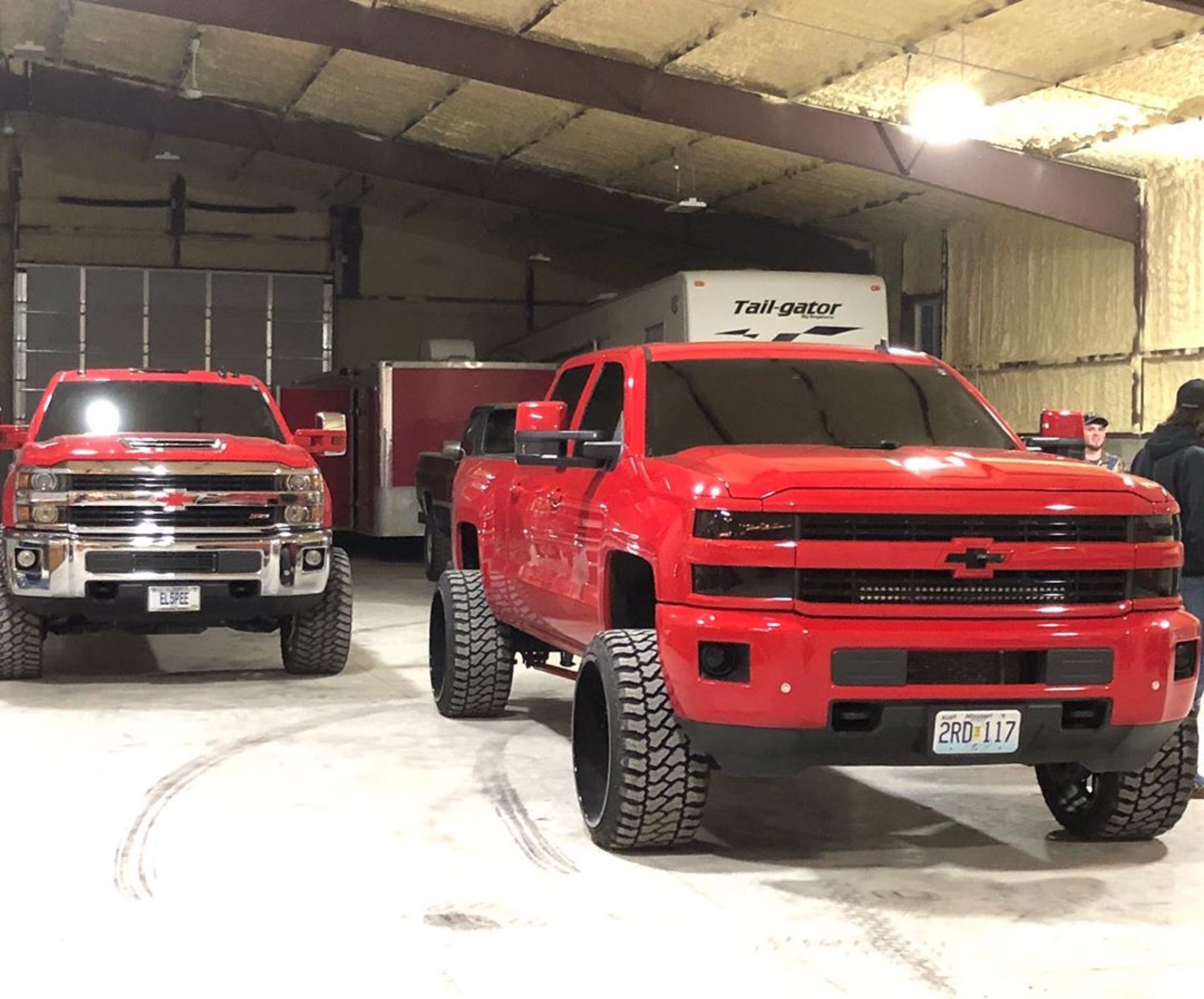 Red Duramax Lifted
