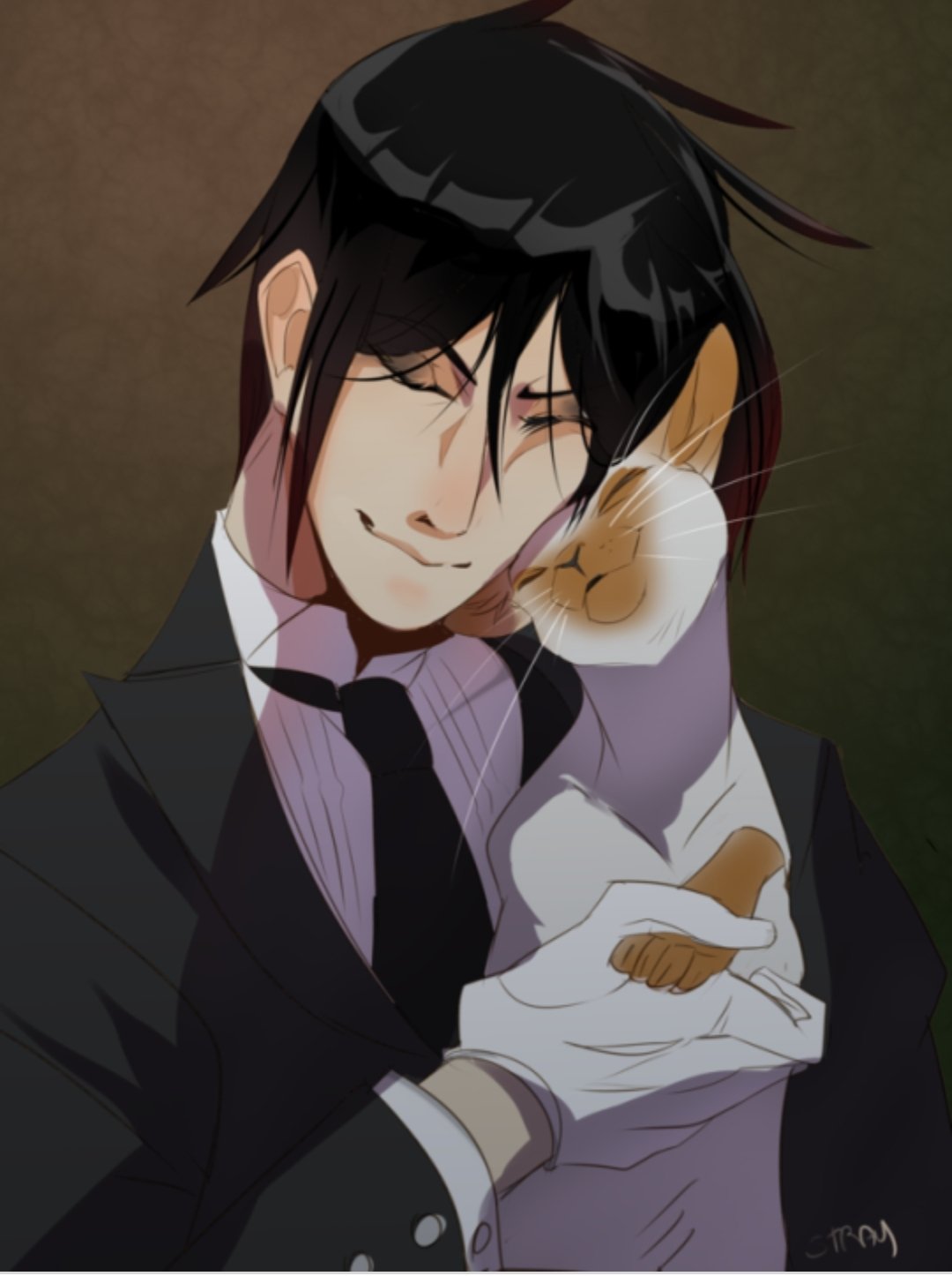 Black Butler Sebastian And Cats
