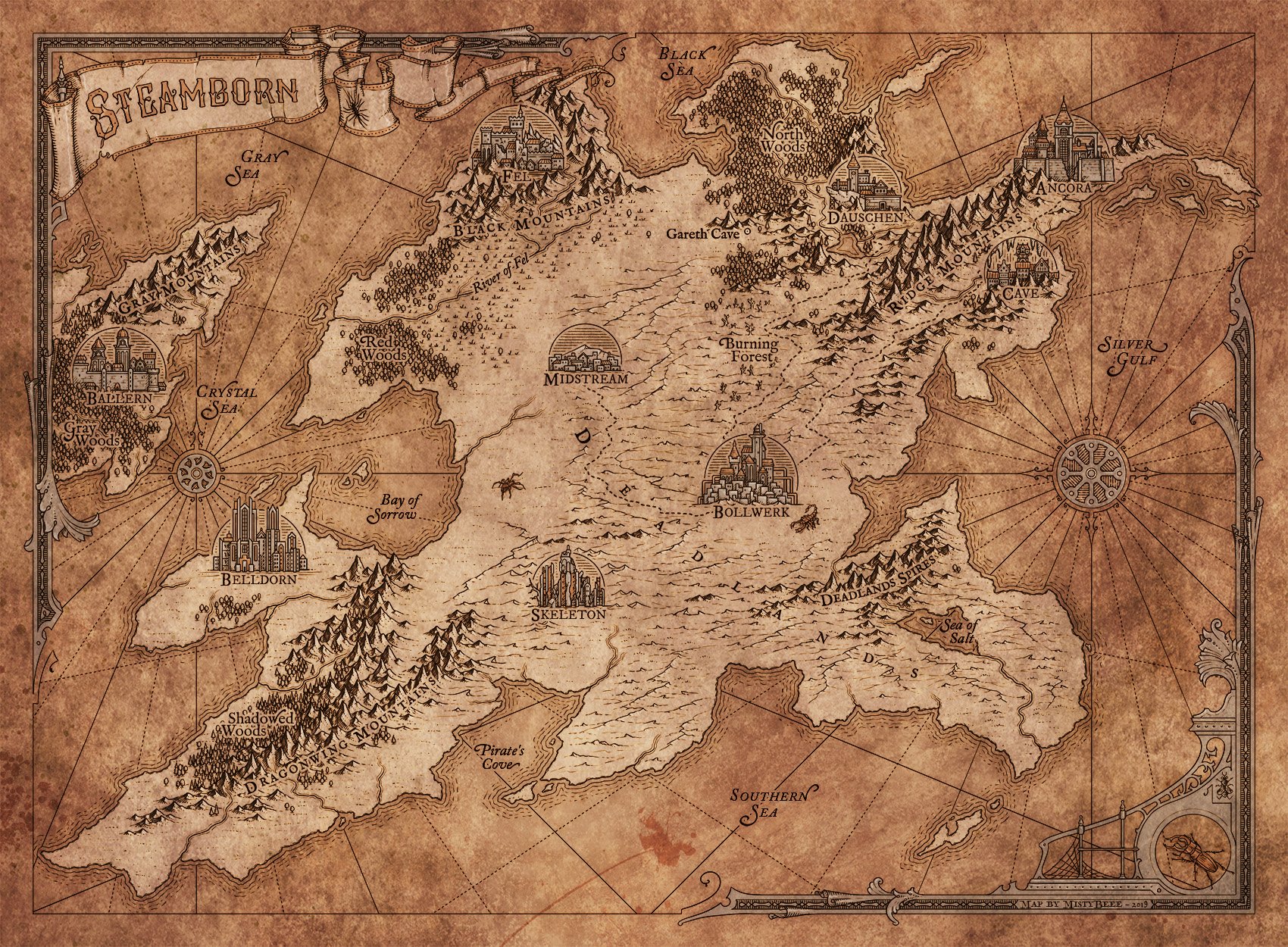 Steampunk World Map