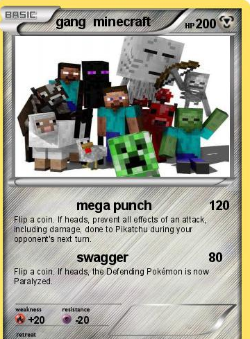 Pokemon Minecraft Cards Herobrine