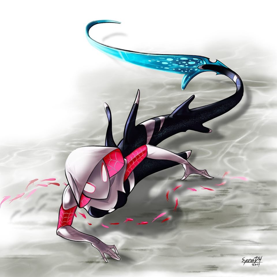 Prints Spider-Mer art Spider-Man Mermaid Marvel Digital Prints etna.com.pe