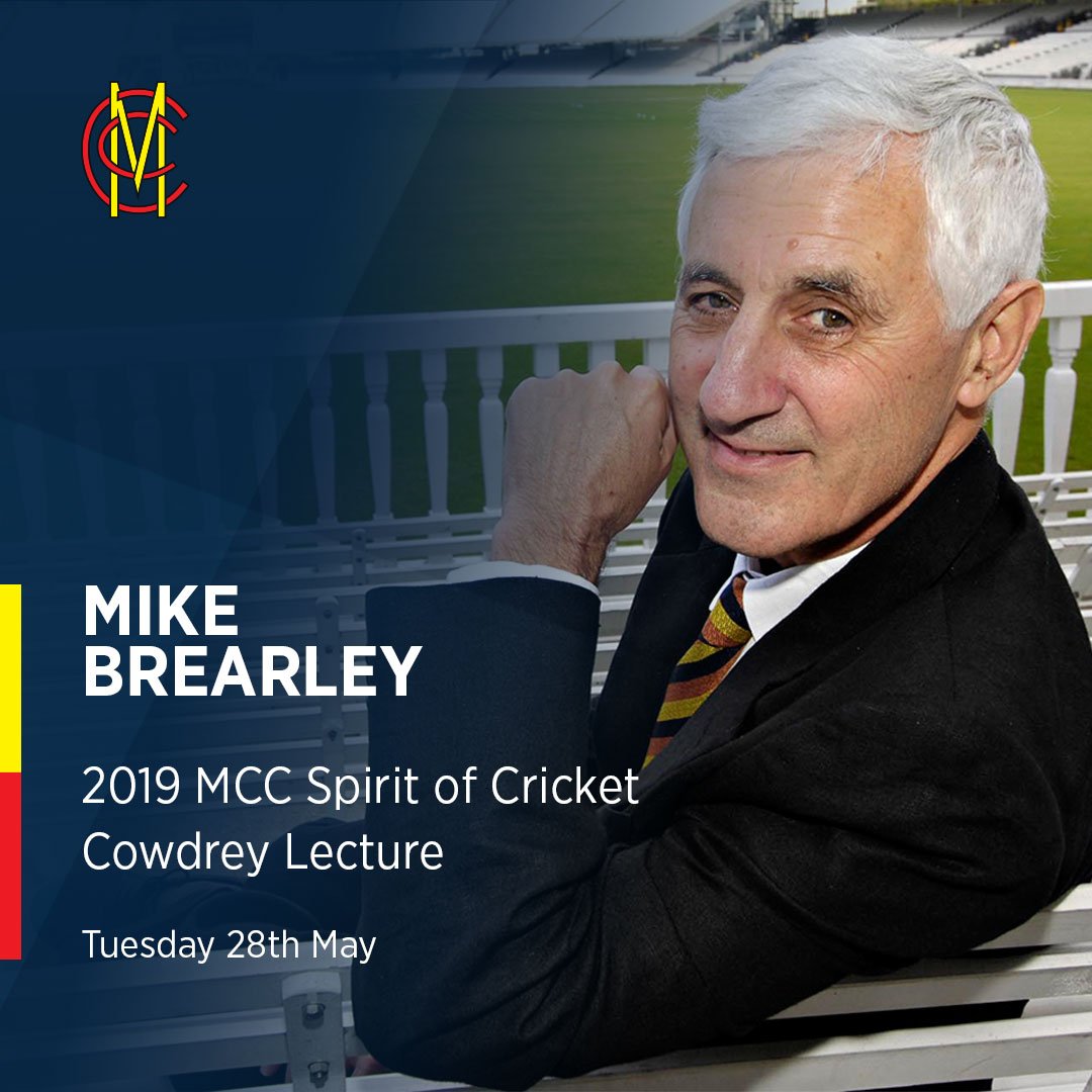 ? englandcricket legend, Mike Brearley, will be delivering the 2019 MCC ...