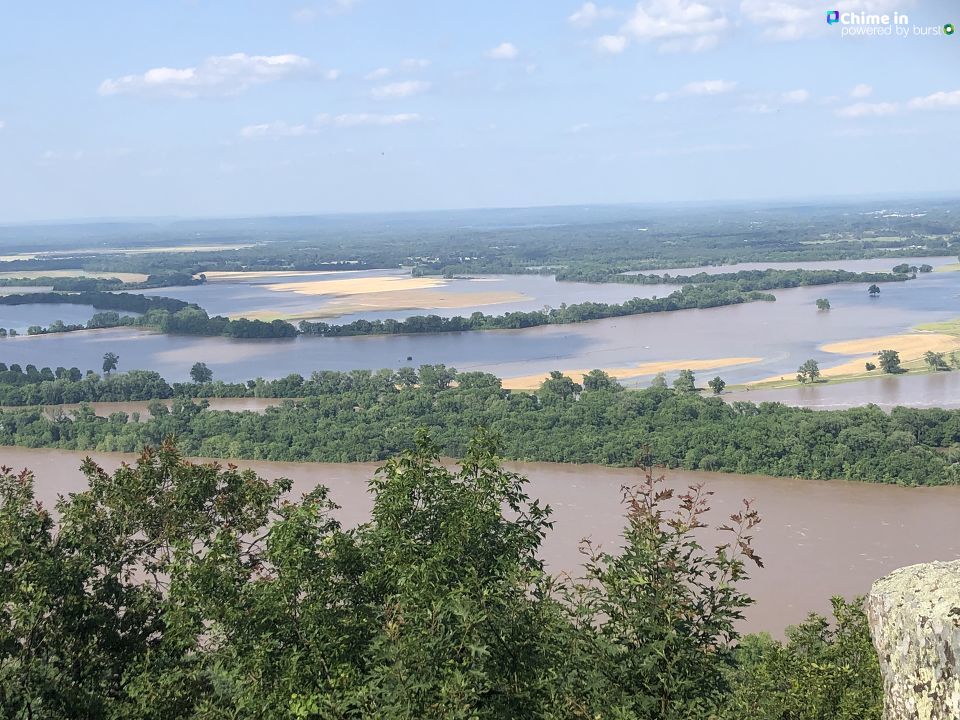 Arkansas River flooding as seen from Petit Jean Mountain. Thanks to ...