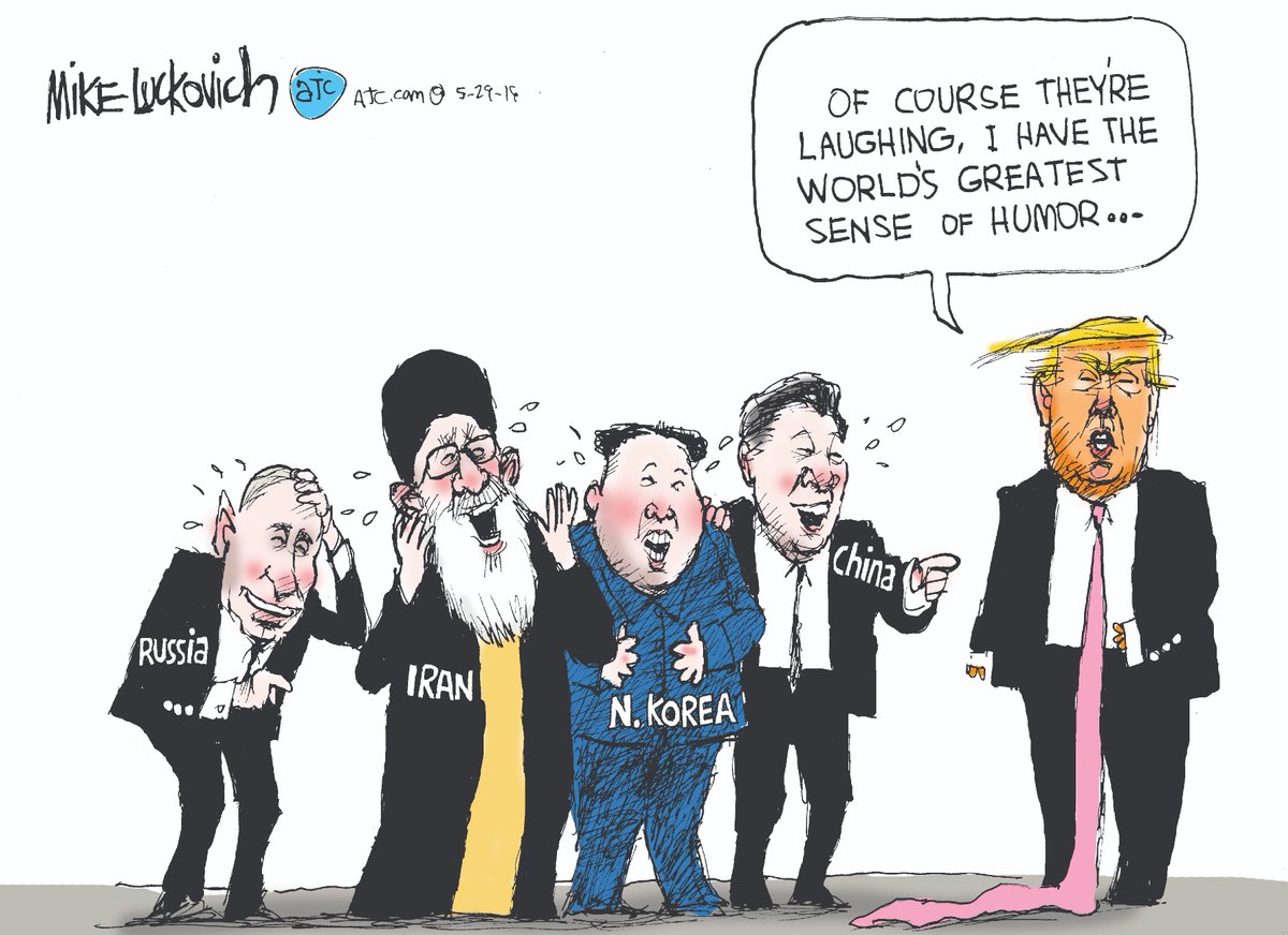 Luckovich-Of Course they're laughing, I have the World's greatest sense ...