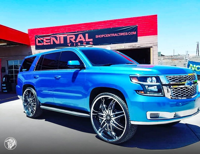 Blue Chevrolet Tahoe On 24s