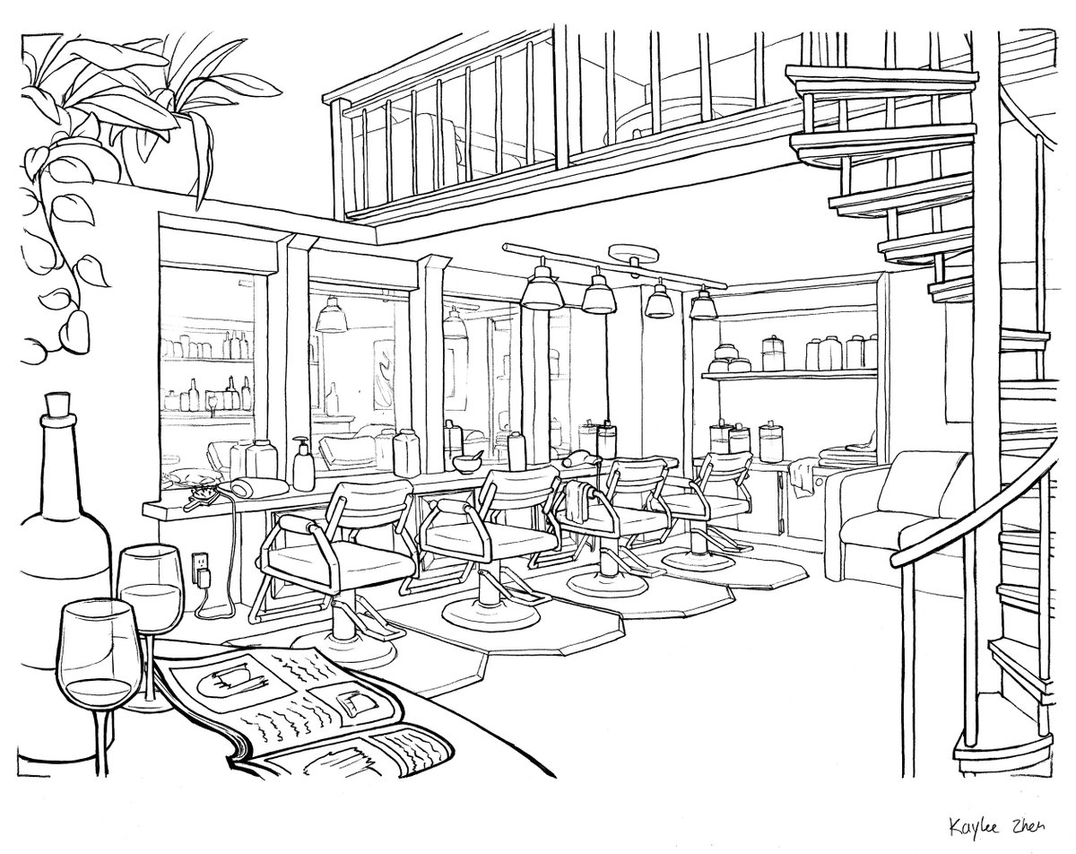 Barber Shop Drawing