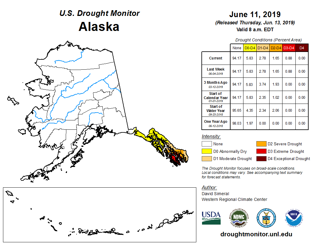 Portions: June 11: Portions of Alaska’s panhandle remain in extreme ...