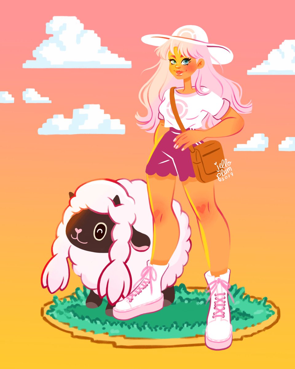 ポケモン「Momo, the Wooloo herder ?⛅️ #pokemon #wo」|Sammie☁️🌸 のイラスト
