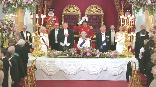President Trump- 3rd U.S. President in State Dinner with Queen of ...