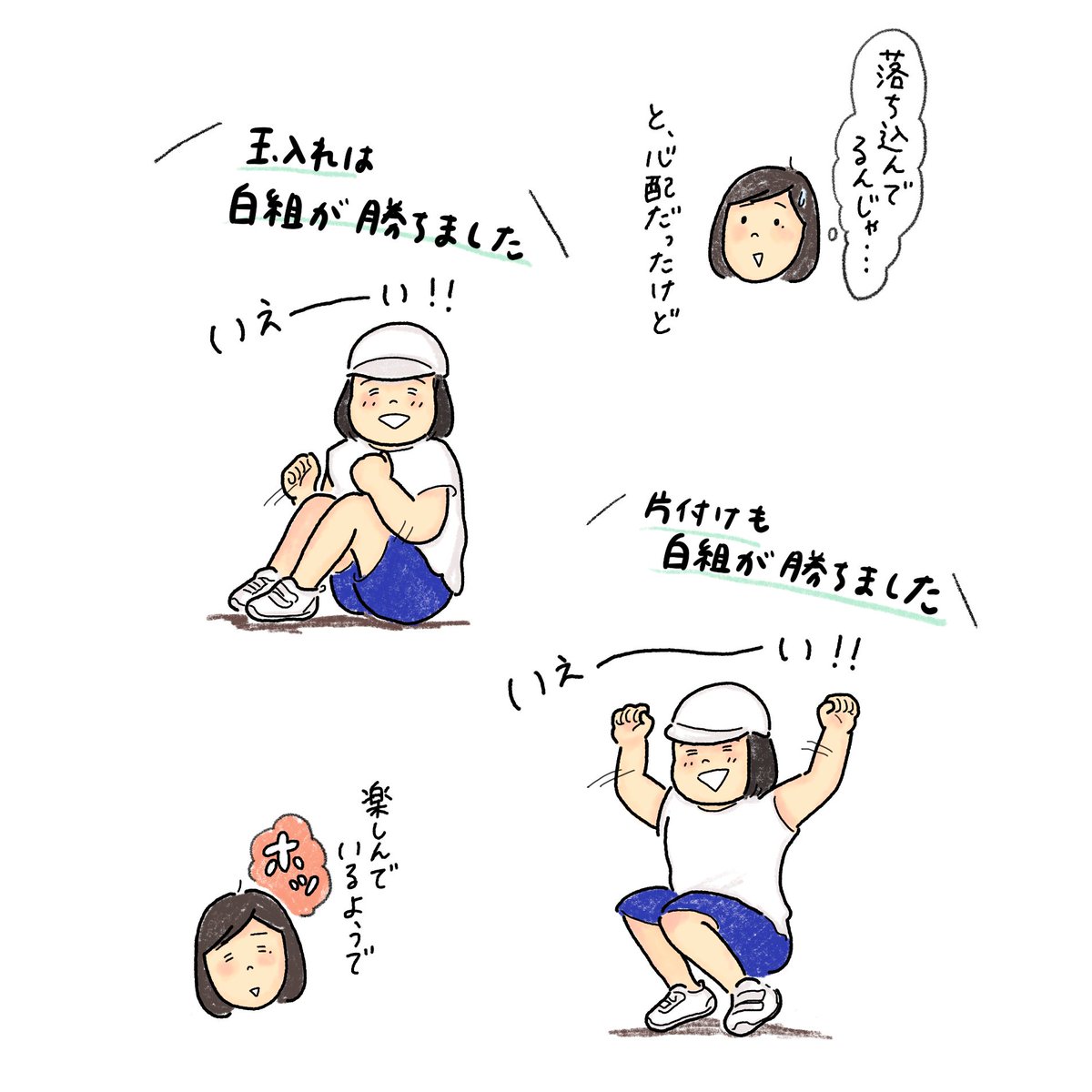 「小学校ではじめての運動会の思い出(22) 楽しめたようです!! 」こつばんの漫画