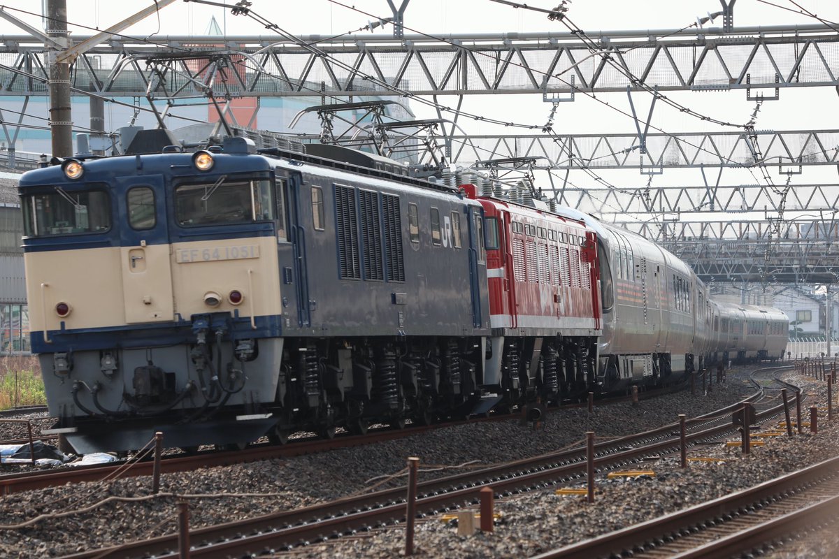 龍八 on Twitter: "9011レ カシオペア紀行で優雅にめぐるゆったり東日本一周4日間 EF64 1051+EF81 95+E26系 赤羽〜浦和間通過 上野から重連ということで朝から ...