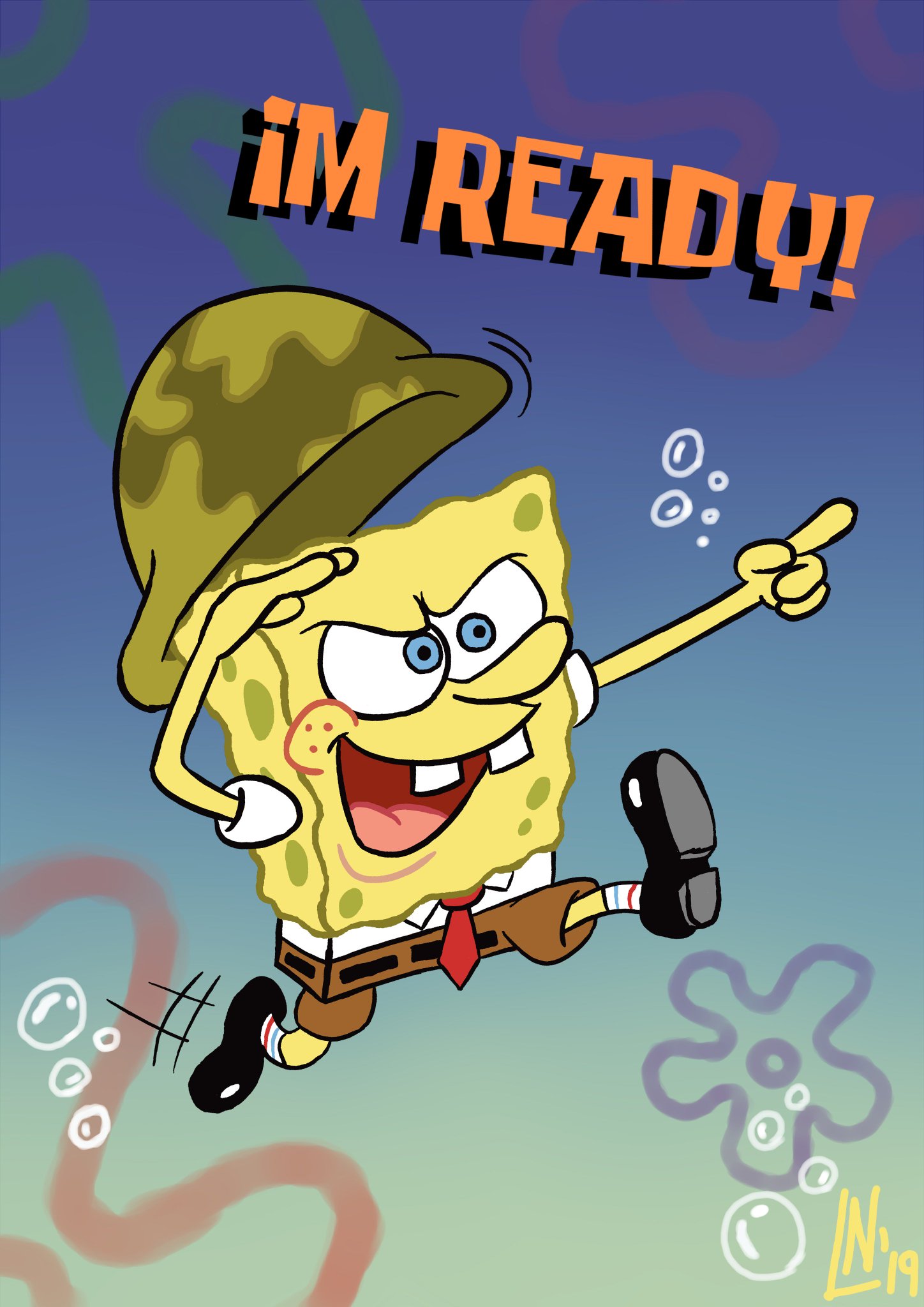 Spongebob As A Soldier