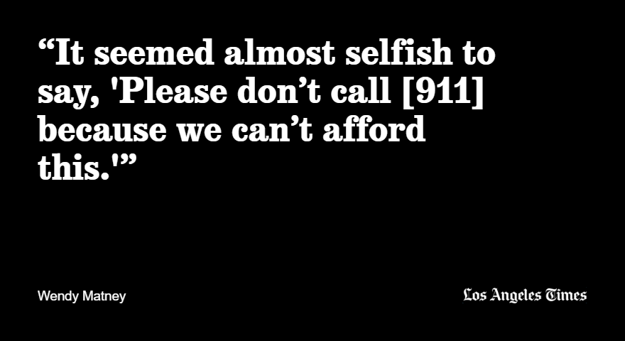 A Thread from @latimes: "Wendy Matney has been to the hospital enough ...