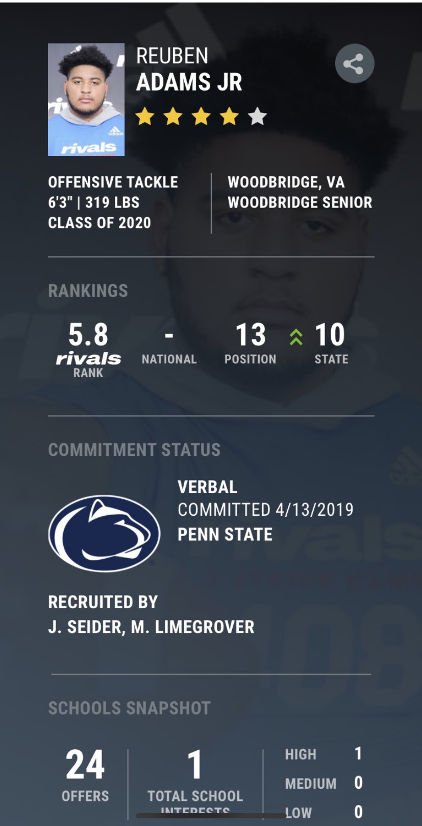 Rj Adams 🏾 on Twitter: "Blessed to Receive my 4th ⭐️ @RivalsFriedman # ...