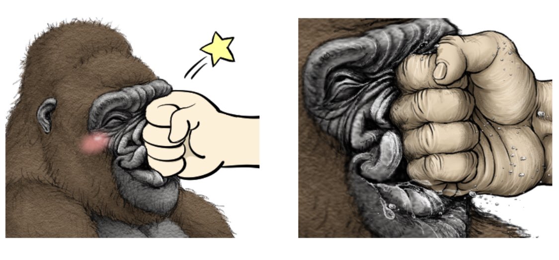 「現在『ゴリラ・ゴリラ8』 審査中です? 今回のおすすめ連続スタンプ4選 」大友しゅうま🍿渋谷で展示中の漫画