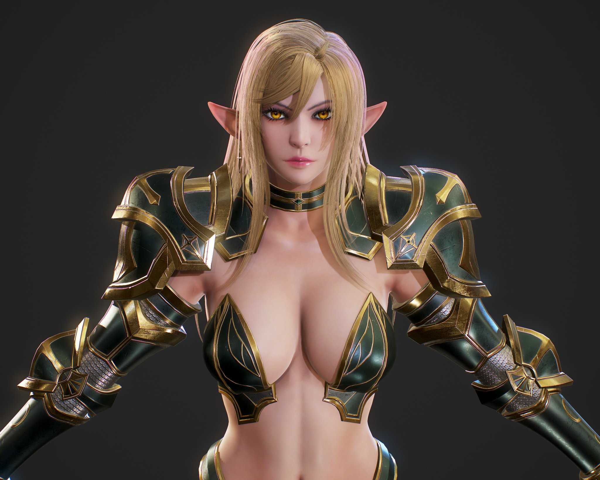 RyanReos on Twitter: "Elf Swordmaster's armor texture is done! #3d #substancepainter # ...