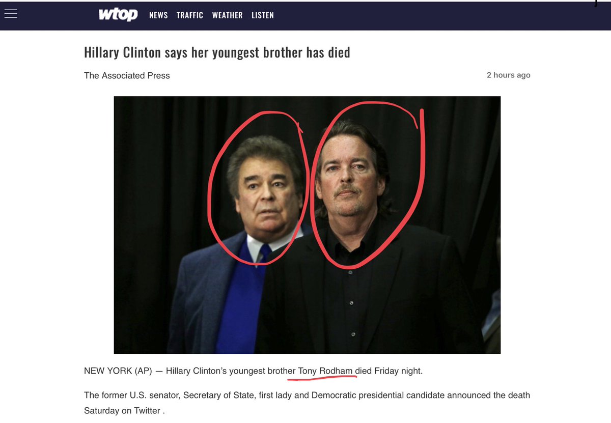 Hillary Clinton's brother Tony Rodham dies | Scoopnest