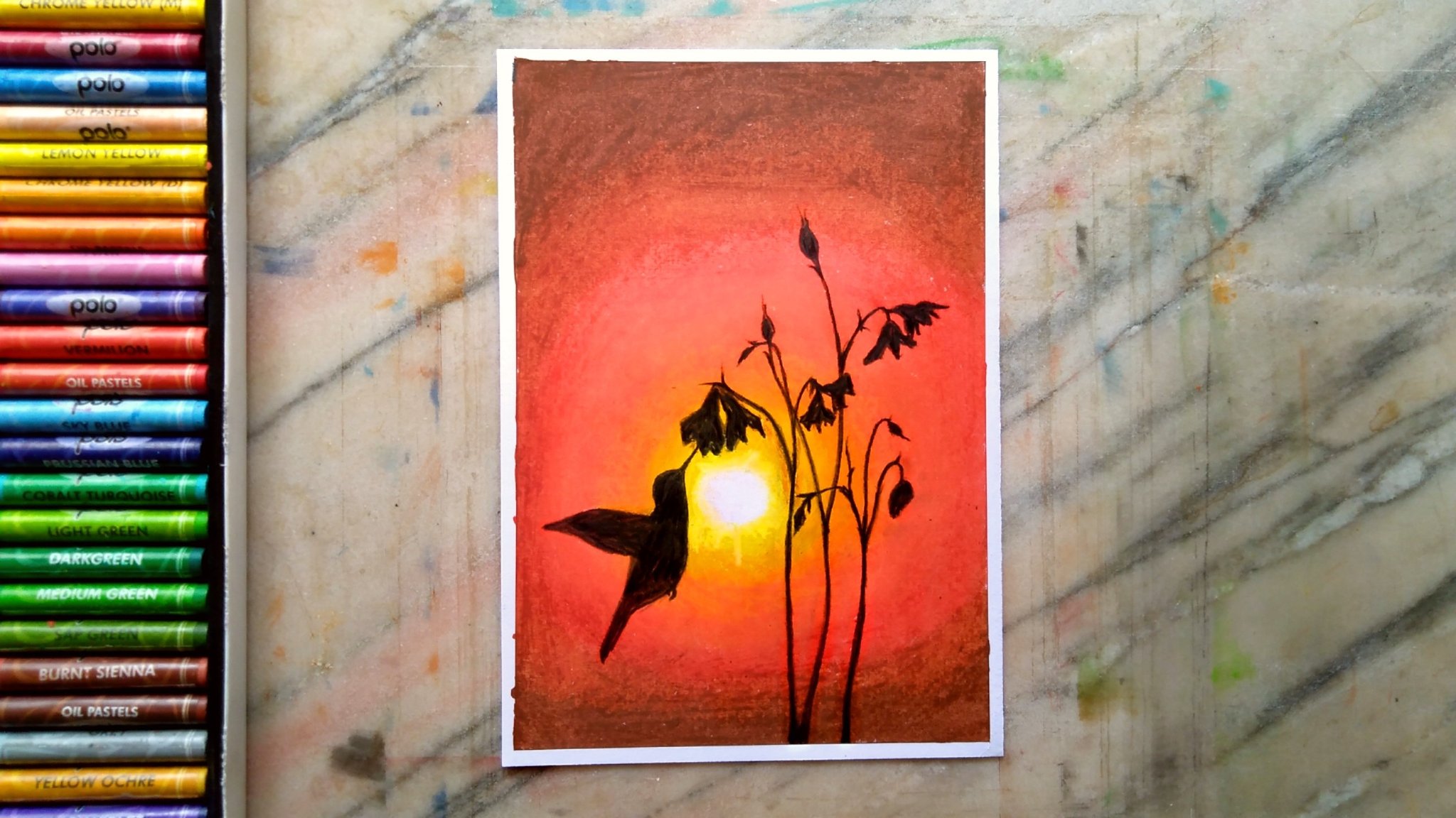 Sunset Scenery Drawing