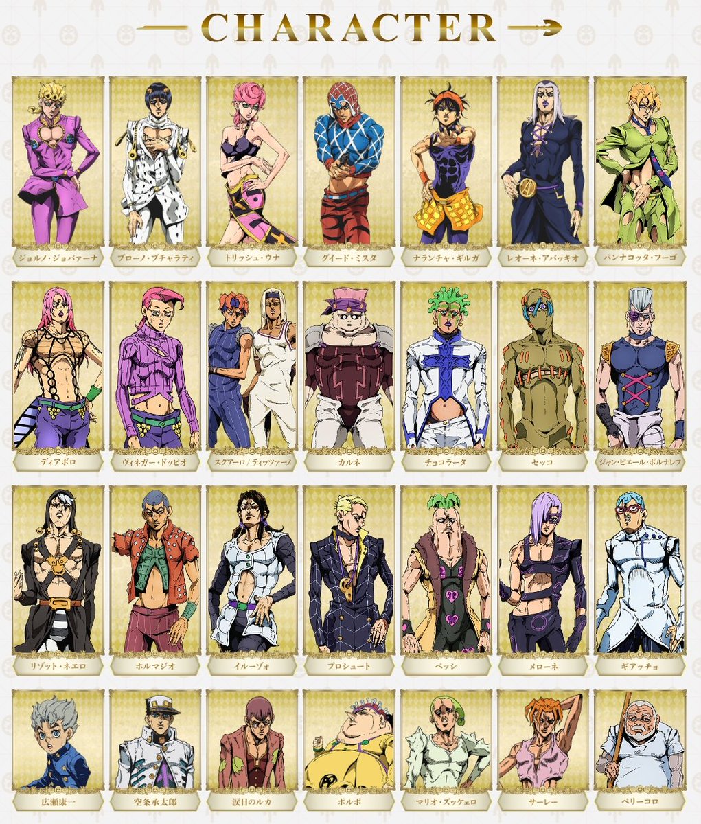 Jojo Golden Wind Calendar