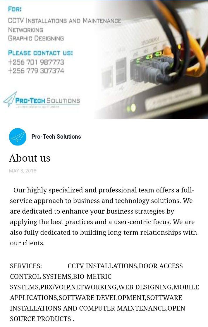 Pro-tech Solutions (@protech_ug) | Twitter