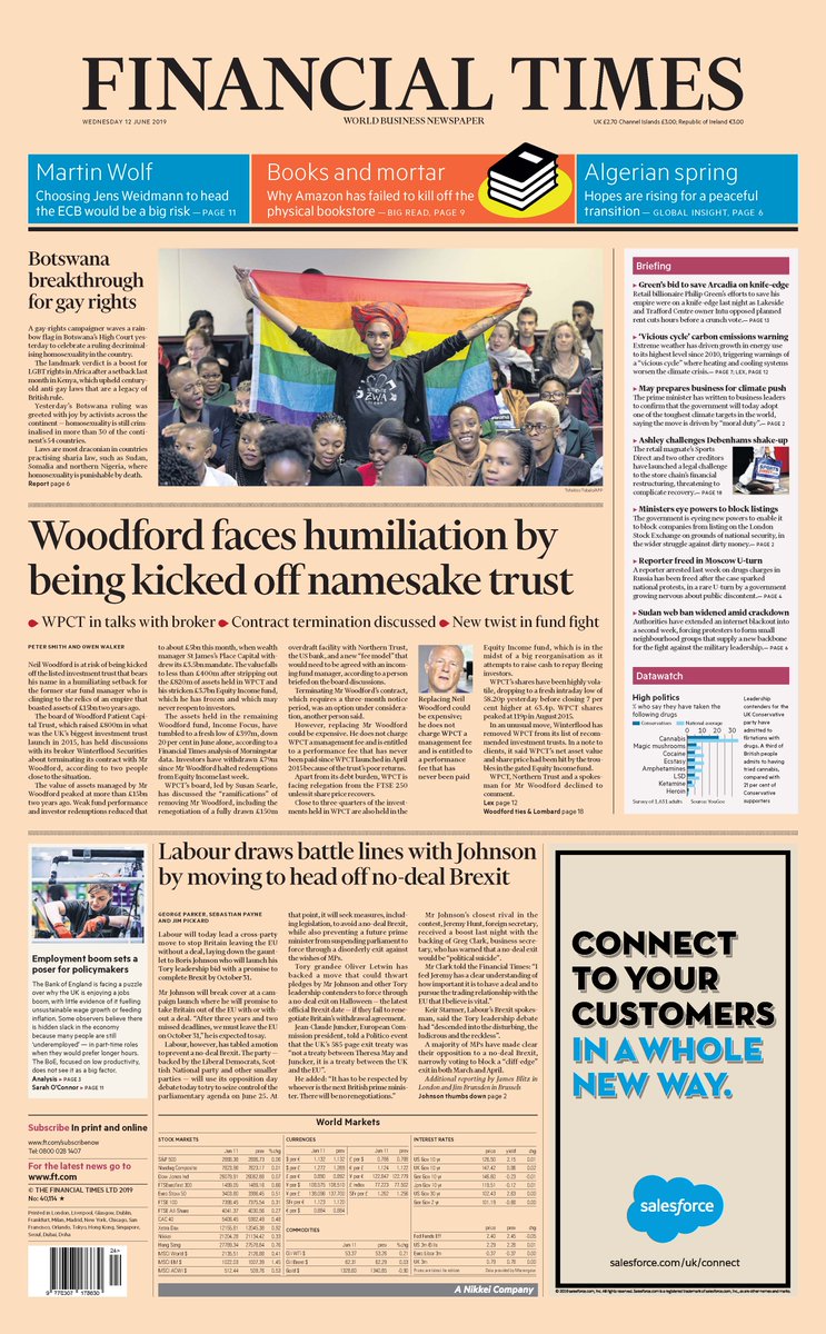 Financial Times: Just published: front page of the Financial Times UK ... Financial Times: Just published: front page of the Financial Times UK ...