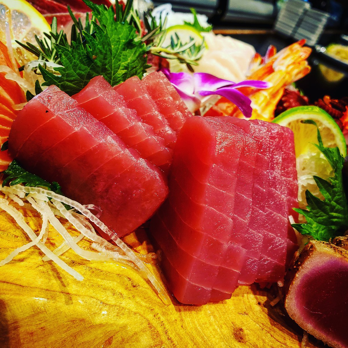 Akami (ah-kah-me) is the leaner cut from the sides of Maguro (mah-goo ...