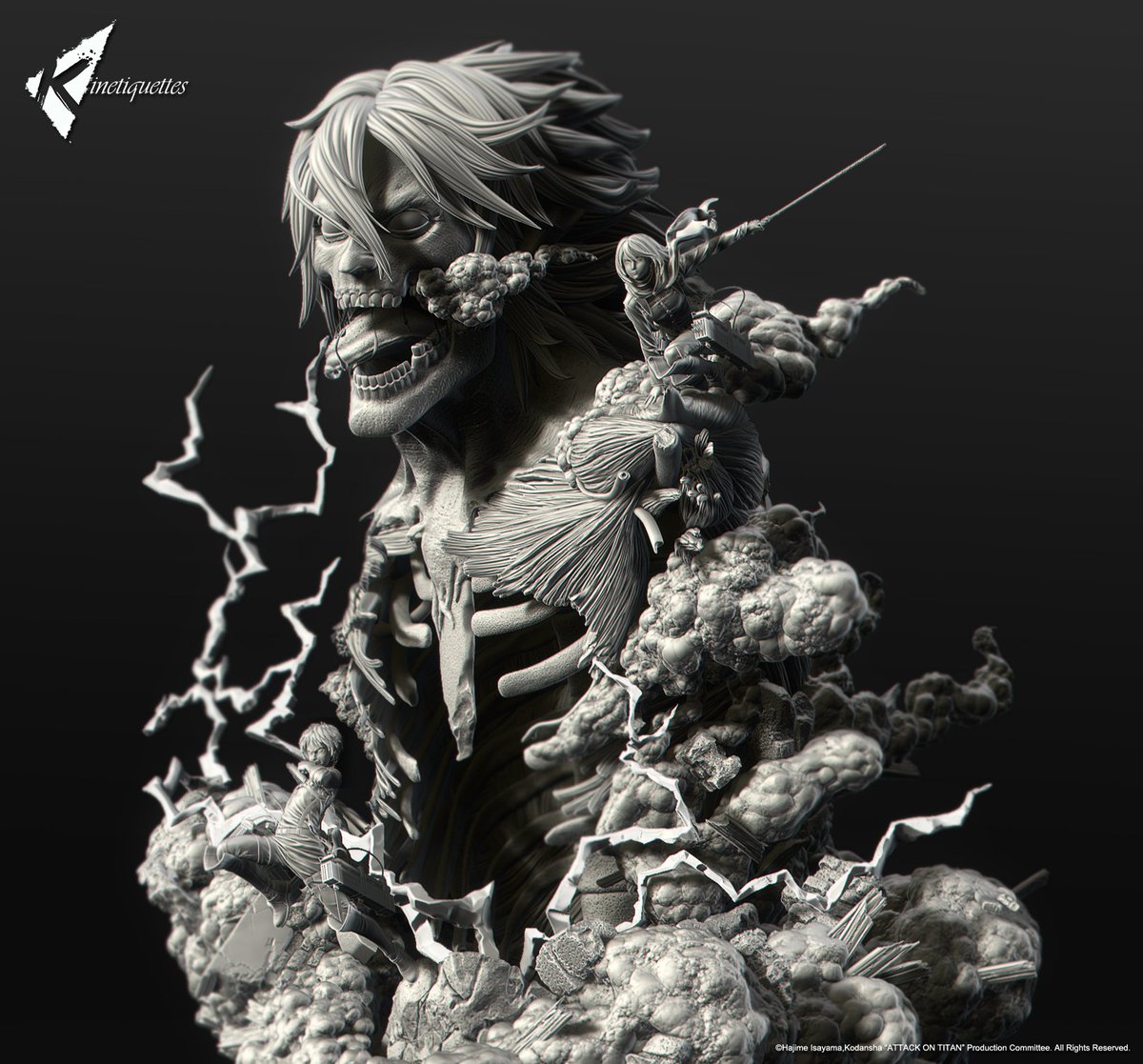 Preview of new Attack on Titan statue from Kinetiquettes : r/attackontitan