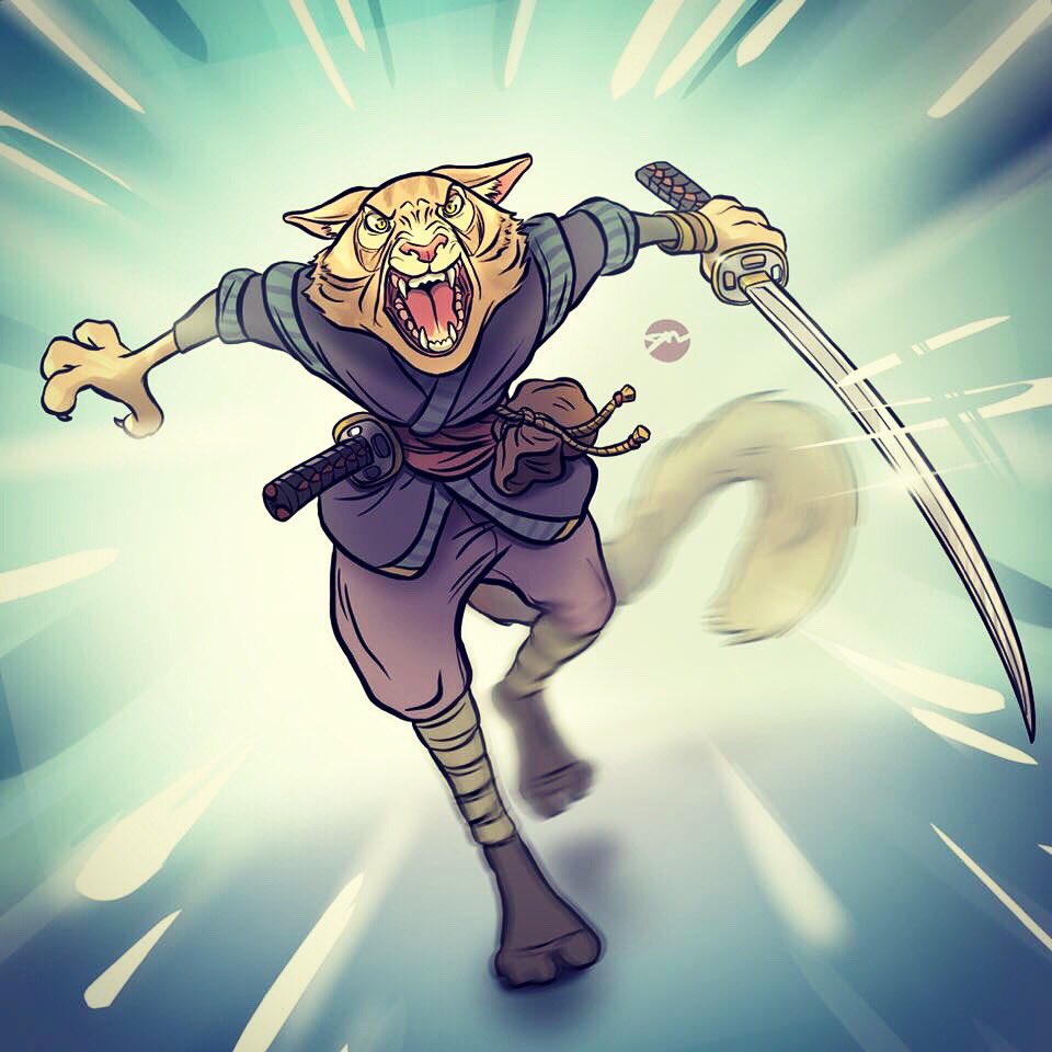「My ninja cat for this month's Character 」|Yael Nathanのイラスト