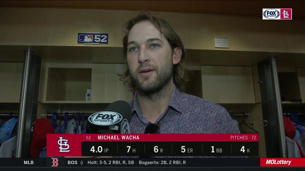 Wacha says he feel behind in counts and left some balls up in the zone ...