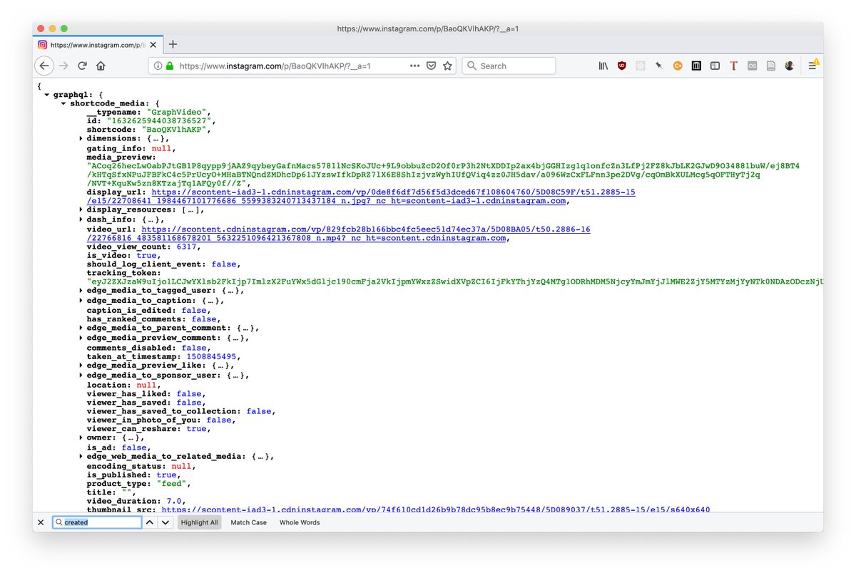 Ed Summers on Twitter: "woah, add ?__a=1 to any Instagram photo URL and see its JSON metadata, e ...